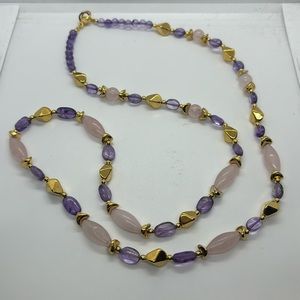 Lee Sands | Jewelry | Lee Sands Amythest And Rose Quartz Necklace ...